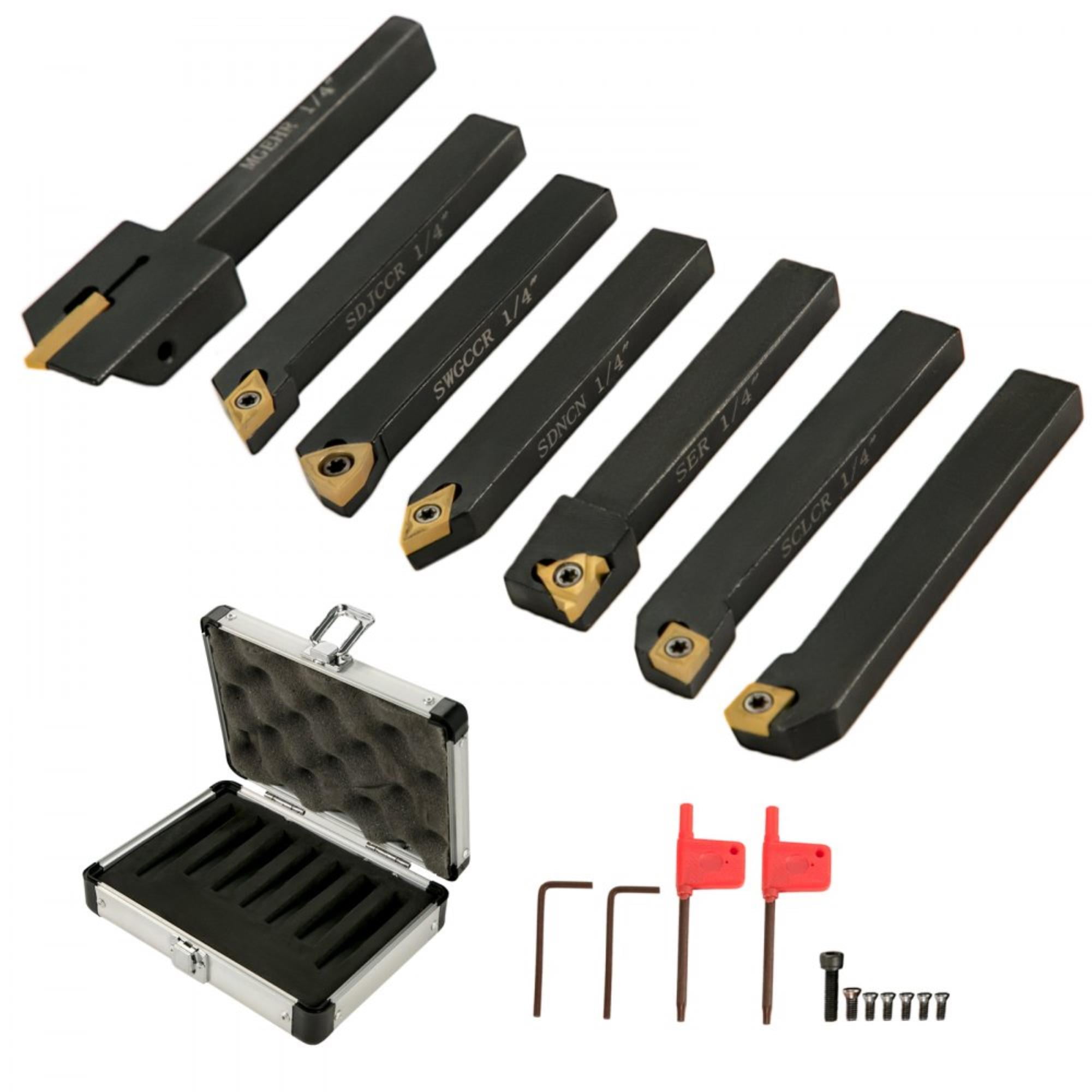7-Piece Indexable Carbide Turning Tool Set for Industrial Lathes - Durable 40Cr Metal Inserts ...