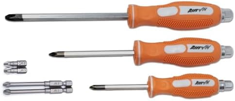 7-Piece JIS (Japanese Industrial Standard) Driver Set: #1, #2, #3 Screwdrivers and #2, #3, Short ...