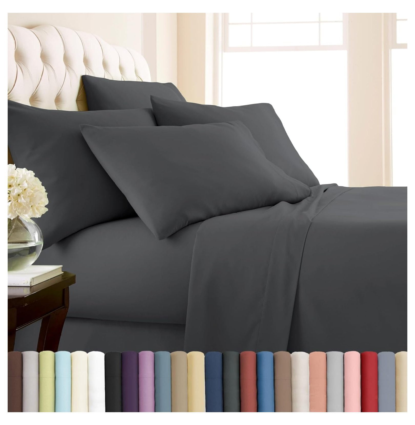 7-Piece King Size Split Sheets for Adjustable Bed Set, 21-Inch Deep Pocket Split King Sheet Set ...