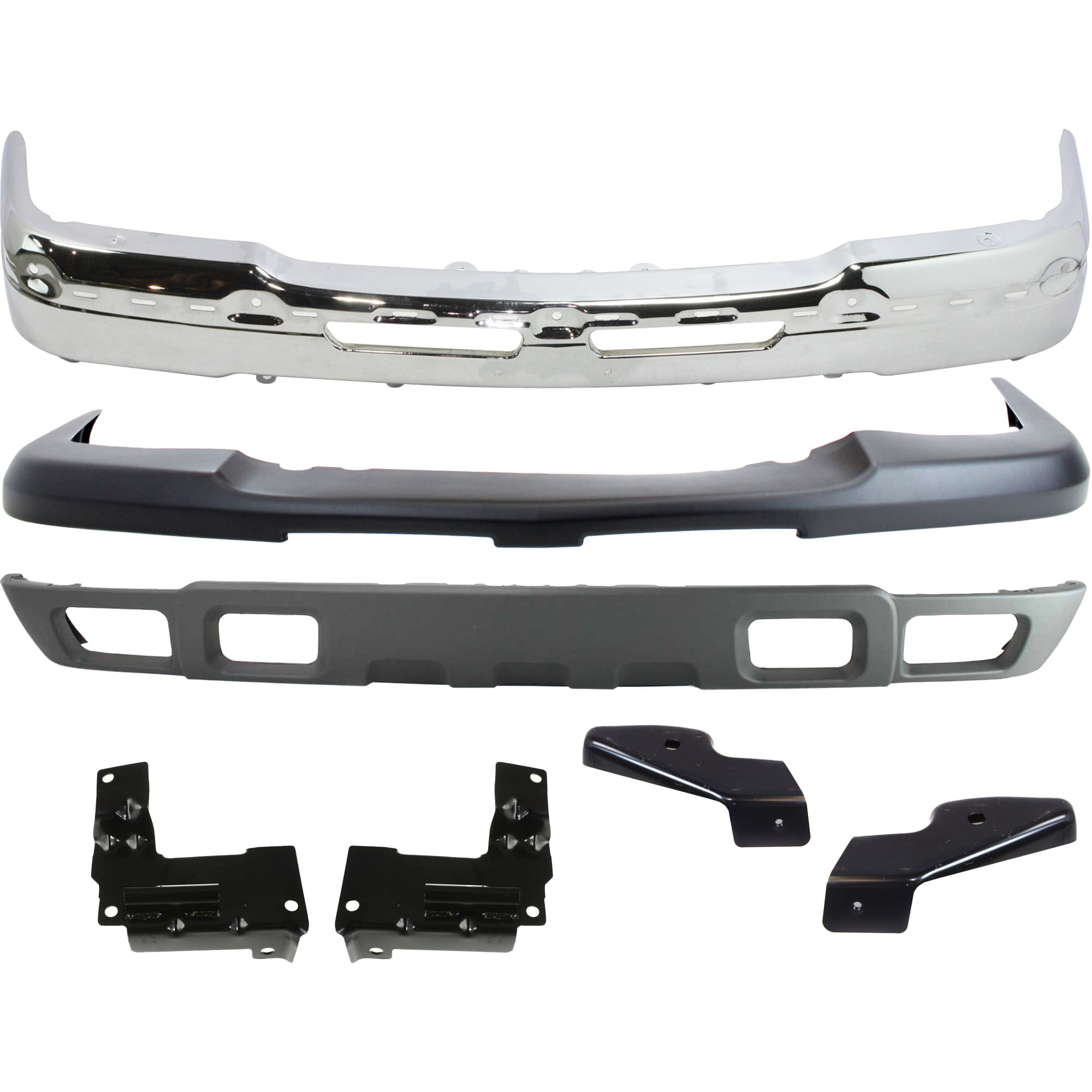 7-Piece Kit Front Upper Textured Bumper Cover w/Bumper Lower Air ...