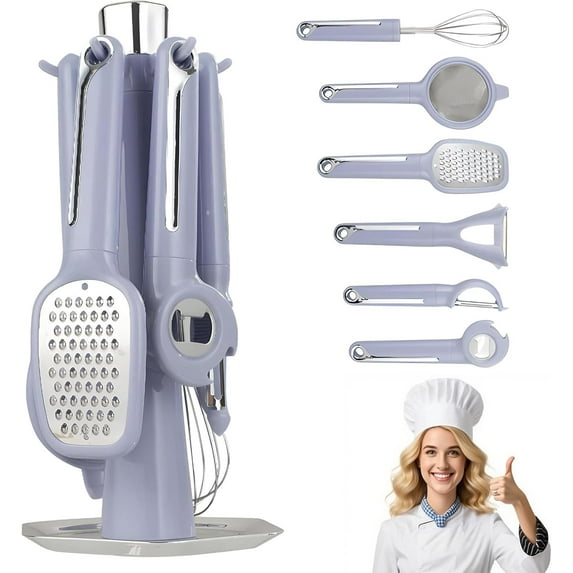 7-Piece Kitchen Gadget Set, Stainless Steel Cooking Utensils Set, Non ...