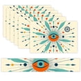 7 Piece Linen Table Runner and Placemats Set, Abstract Eye Pattern ...
