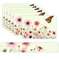 7 Piece Linen Table Runner and Placemats Set, Butterfly Daisy Garden ...