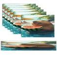 7 Piece Linen Table Runner and Placemats Set, Capybara Watermelon Pool ...