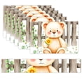 7 Piece Linen Table Runner and Placemats Set, Cute Bear Sunflower Round ...