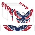 7 Piece Linen Table Runner and Placemats Set, Eagle With Shield And ...