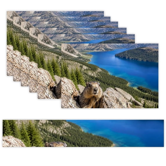 7 Piece Linen Table Runner and Placemats Set, Marmot By Alpine Lake ...