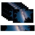 7 Piece Linen Table Runner and Placemats Set, Milky Way Forest Night ...