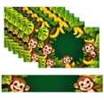7 Piece Linen Table Runner and Placemats Set, Monkeys Bananas Pattern ...