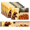 7 Piece Linen Table Runner and Placemats Set, Woodland Bear Collage ...
