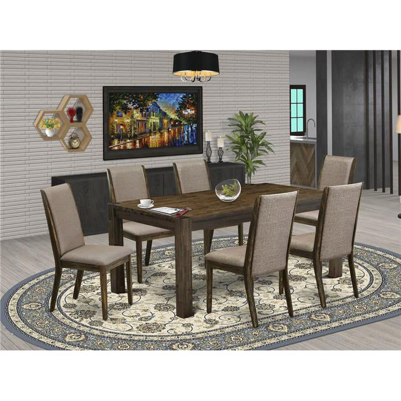 7 Piece Lismore Dinette Set - Distressed Jacobean - Walmart.com