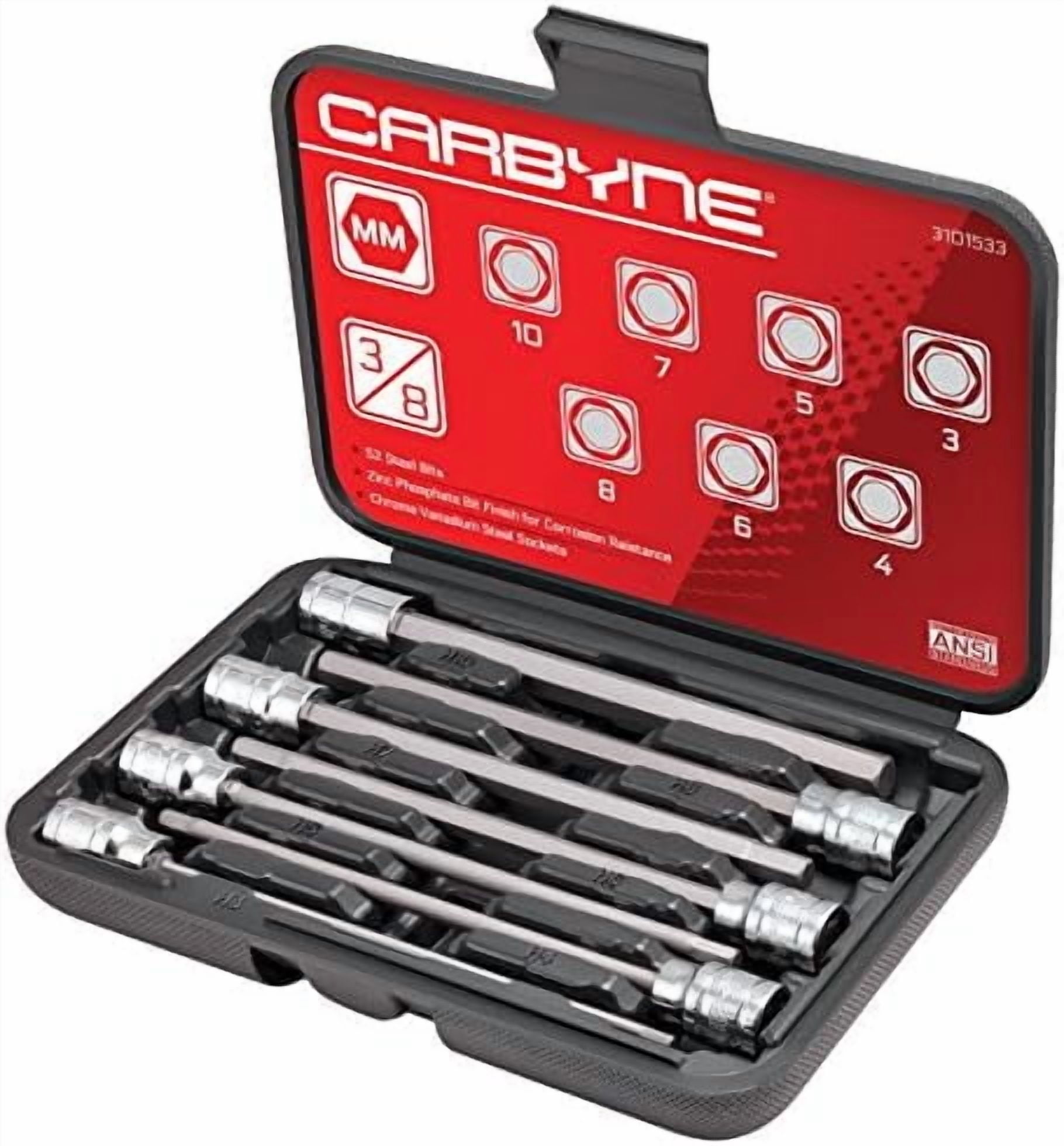 7-Piece Metric Extra Long Hex (Allen) Bit Socket Set, 3mm to 10mm Sizes ...