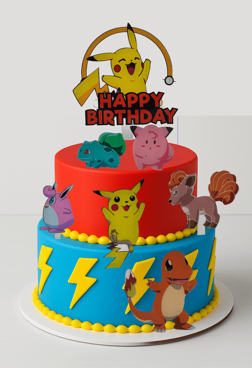 7-Piece Monster Battle Acrylic Cake Topper and Cupcake Decorations Set ...