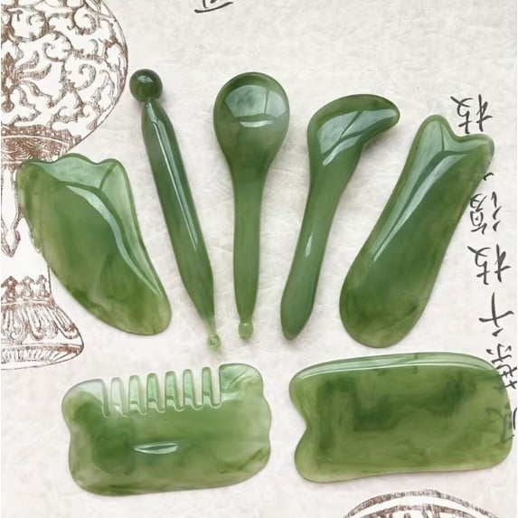 7-Piece Natural Resin Gua Sha Set | Traditional Chinese Scraping ...