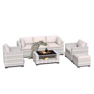 Alpha Joy Wicker Patio Furniture Conversation Set Boho Style Outdoor ...