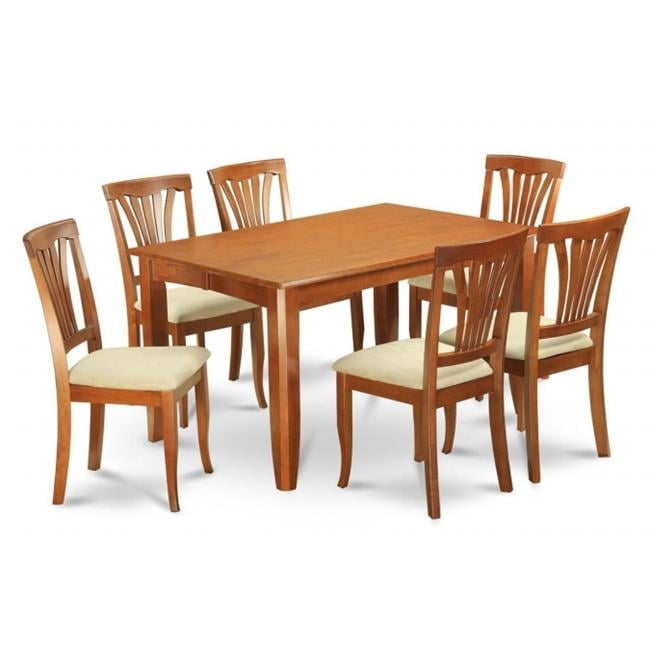 7-Piece Parfait Square Table with 18 in. Butterfly Leaf & 6 Microfiber ...