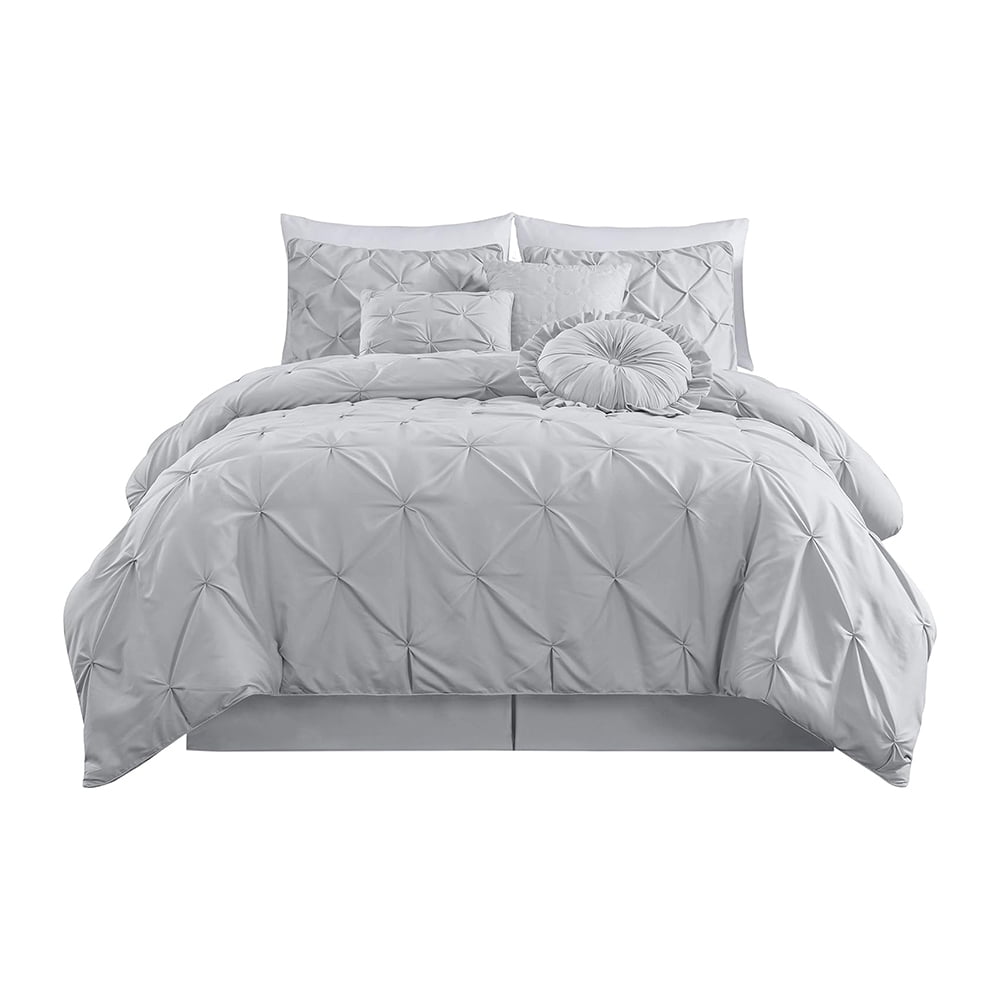 7-Piece Pinch Pleat Pintuck Comforter Set, Bedding Set, Quilt Set for ...