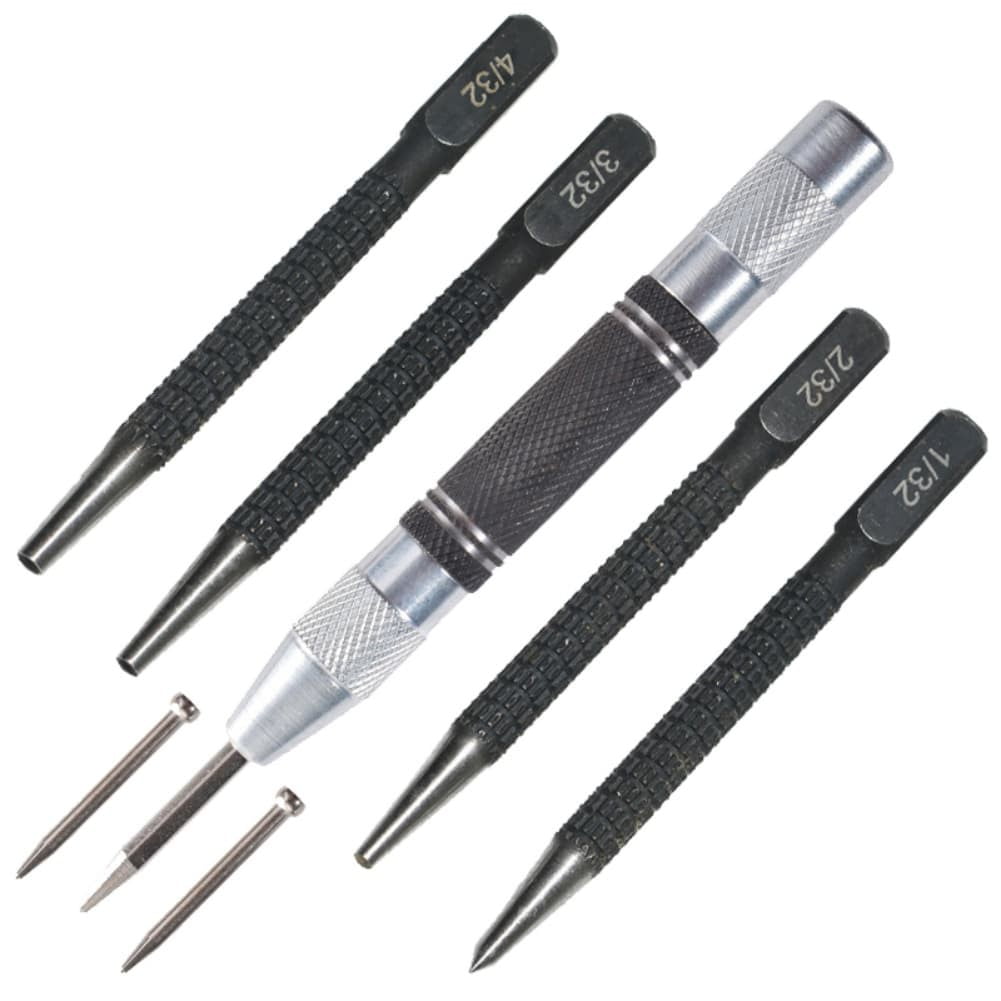 7-Piece Precision Center Punch Tool: Non-Slip Grip & One-Handed ...