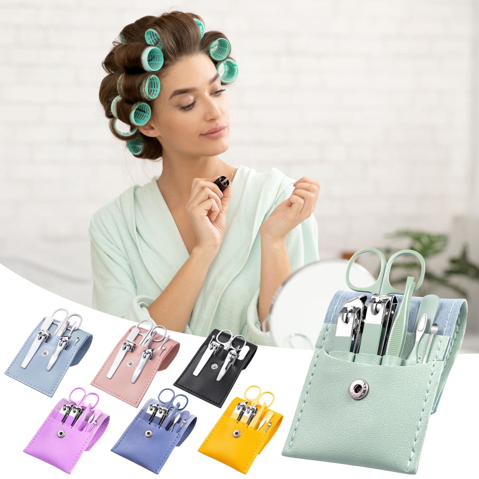 7 Piece Professional Nail Care Kit, Stainless Steel Manicure Set with ...