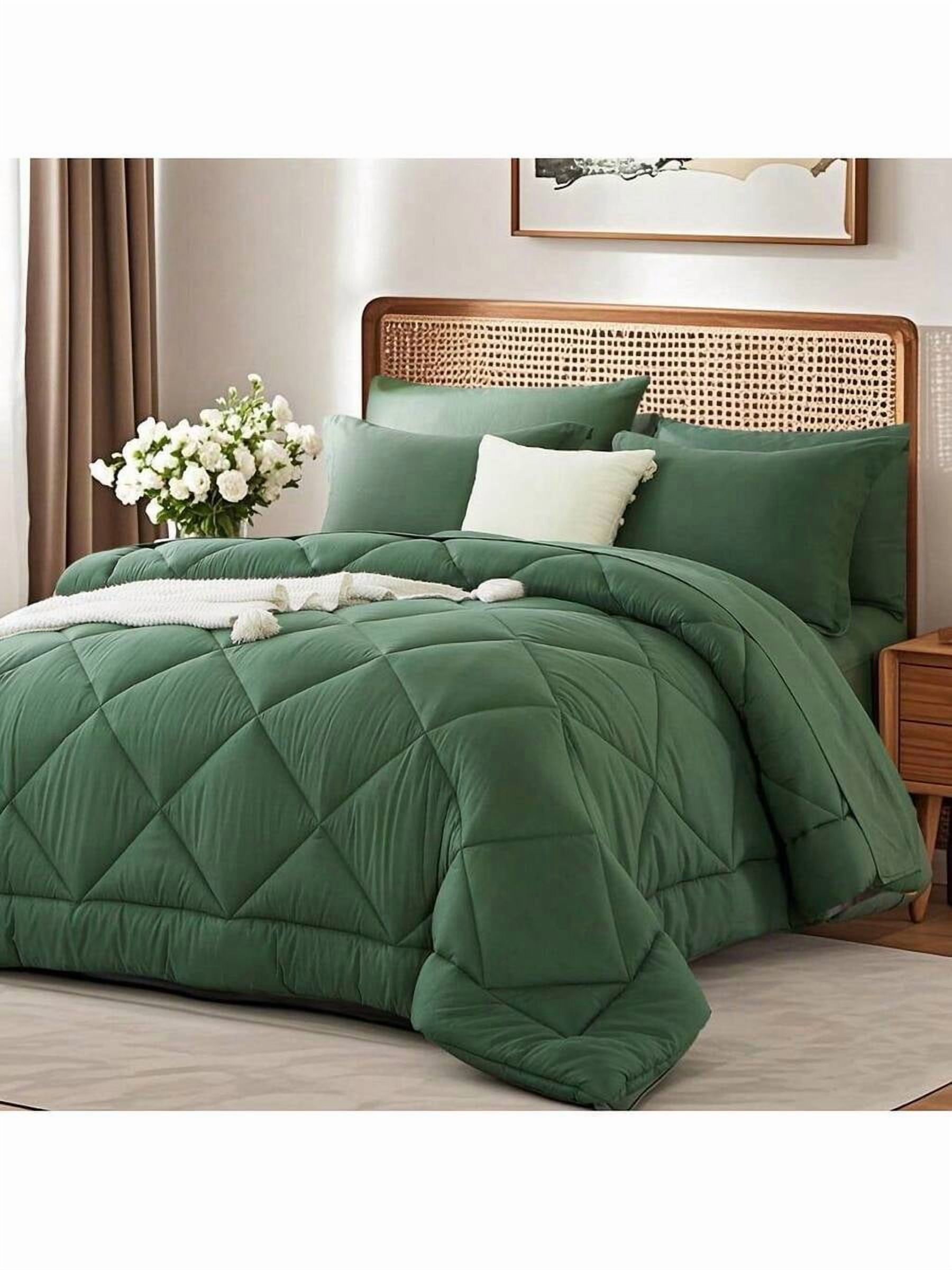 7-Piece Queen Geometric Checkered Summer Comforter Set - Breathable ...