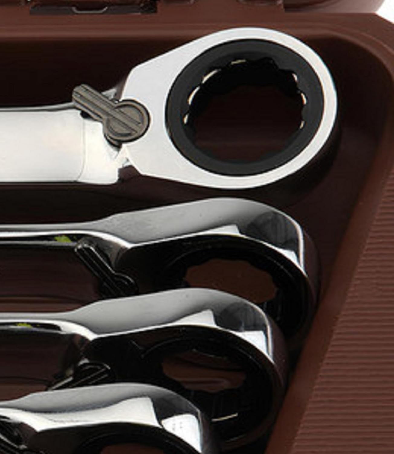 7 Piece Reversible Ratcheting Combination Wrench Set: 12 Points, 3/8 ...