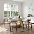 7-Piece Round Marble Dining Table Set, 59" Sintered Stone Table with ...