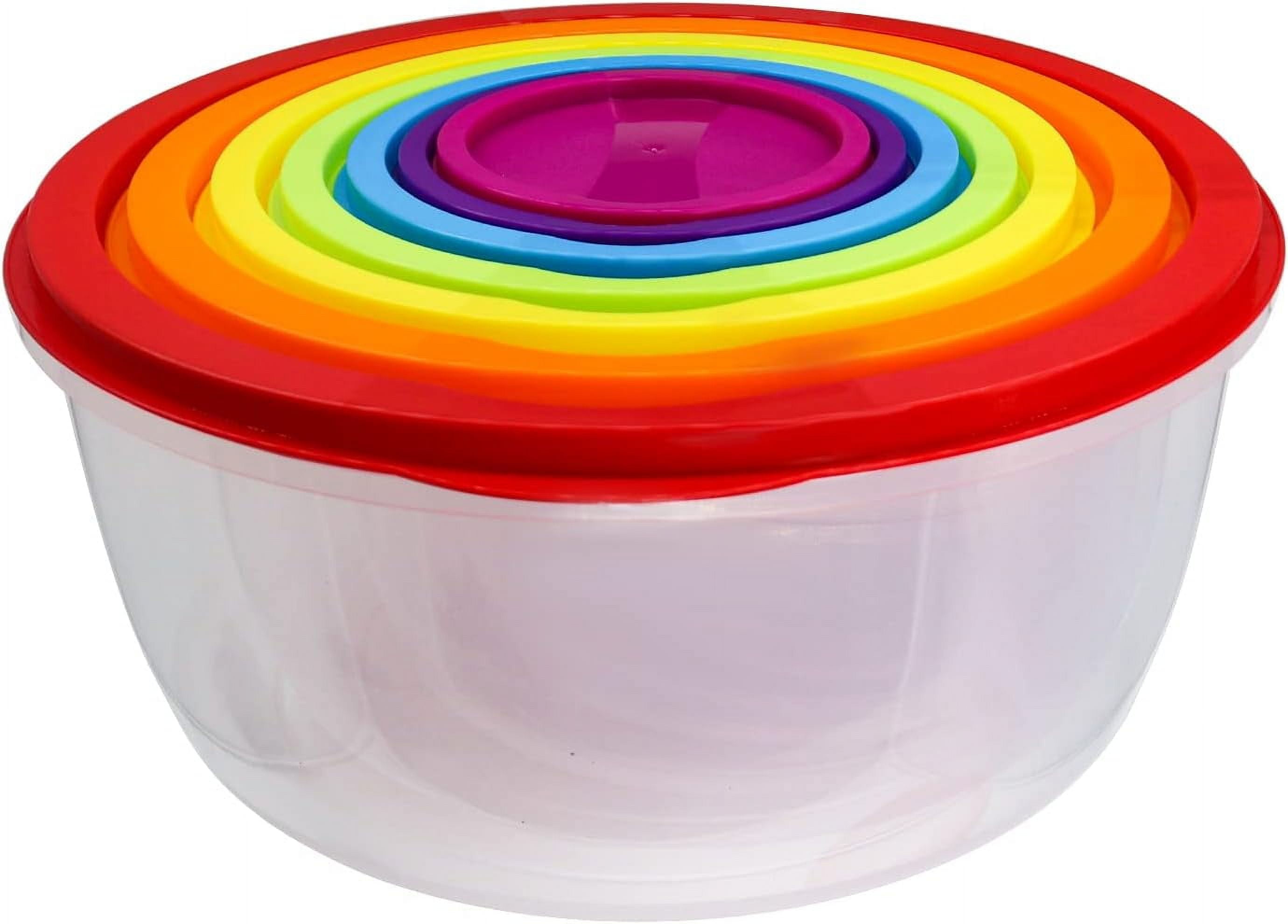 7-Piece Round Mixing Bowl Set with Airtight Lids, Microwave-Safe ...