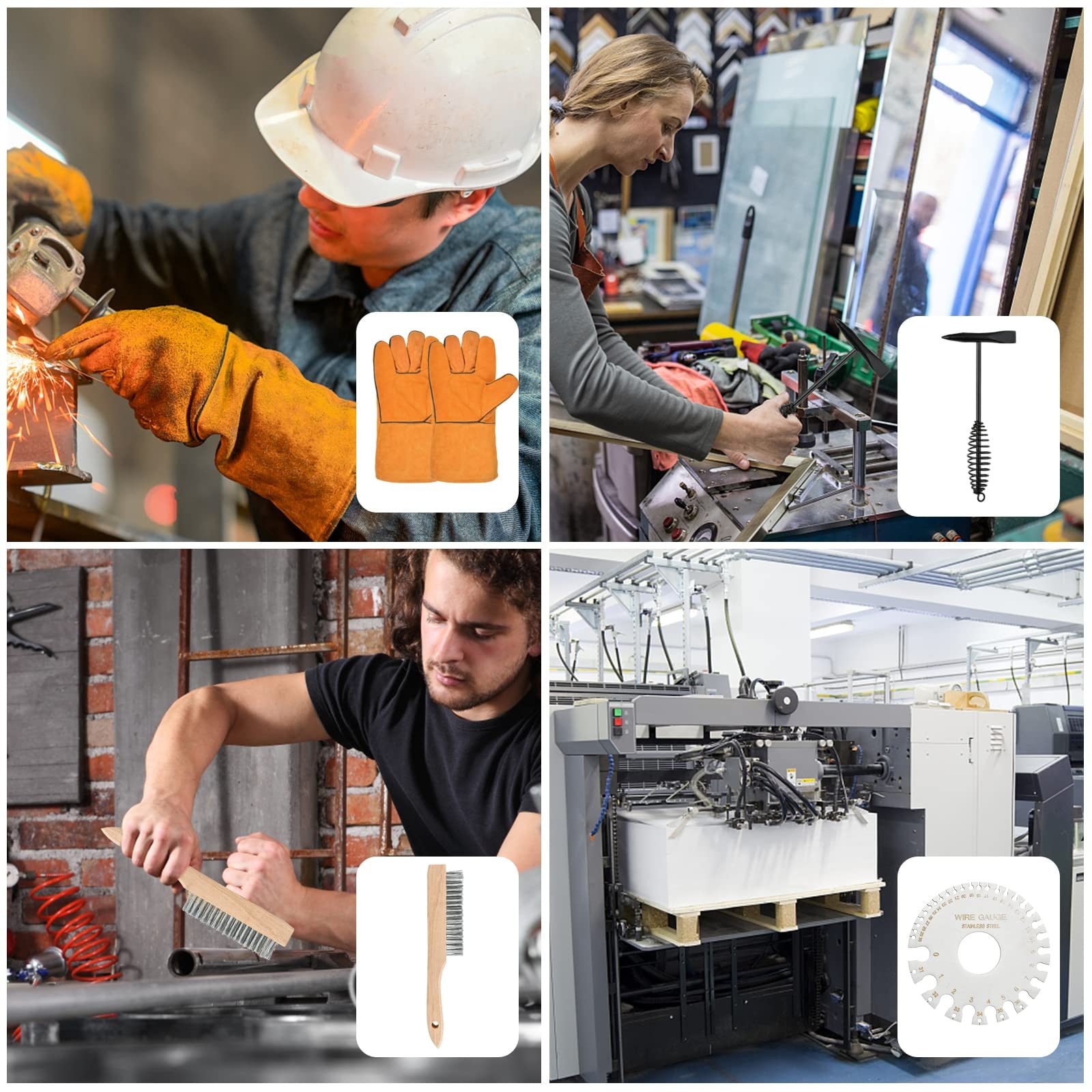 7 Piece Rust Remover Brush Welding Hammer Slag Removal Tool Set ...