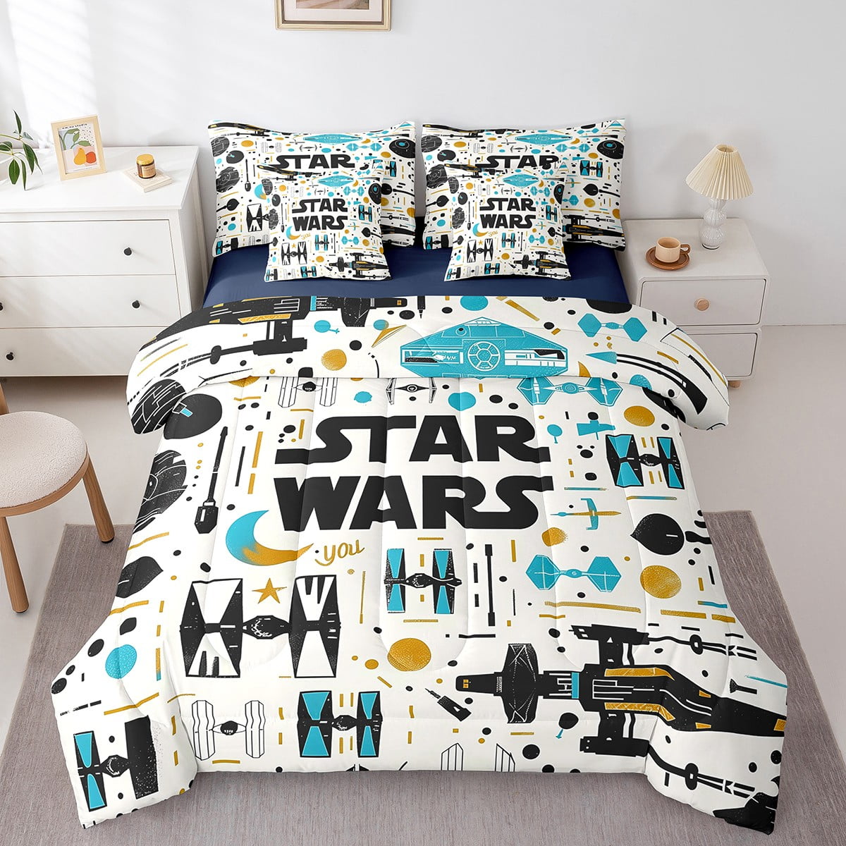 7 Piece Science Twin Bed in a Bag Science Themed Bedding Sets, Geometry ...