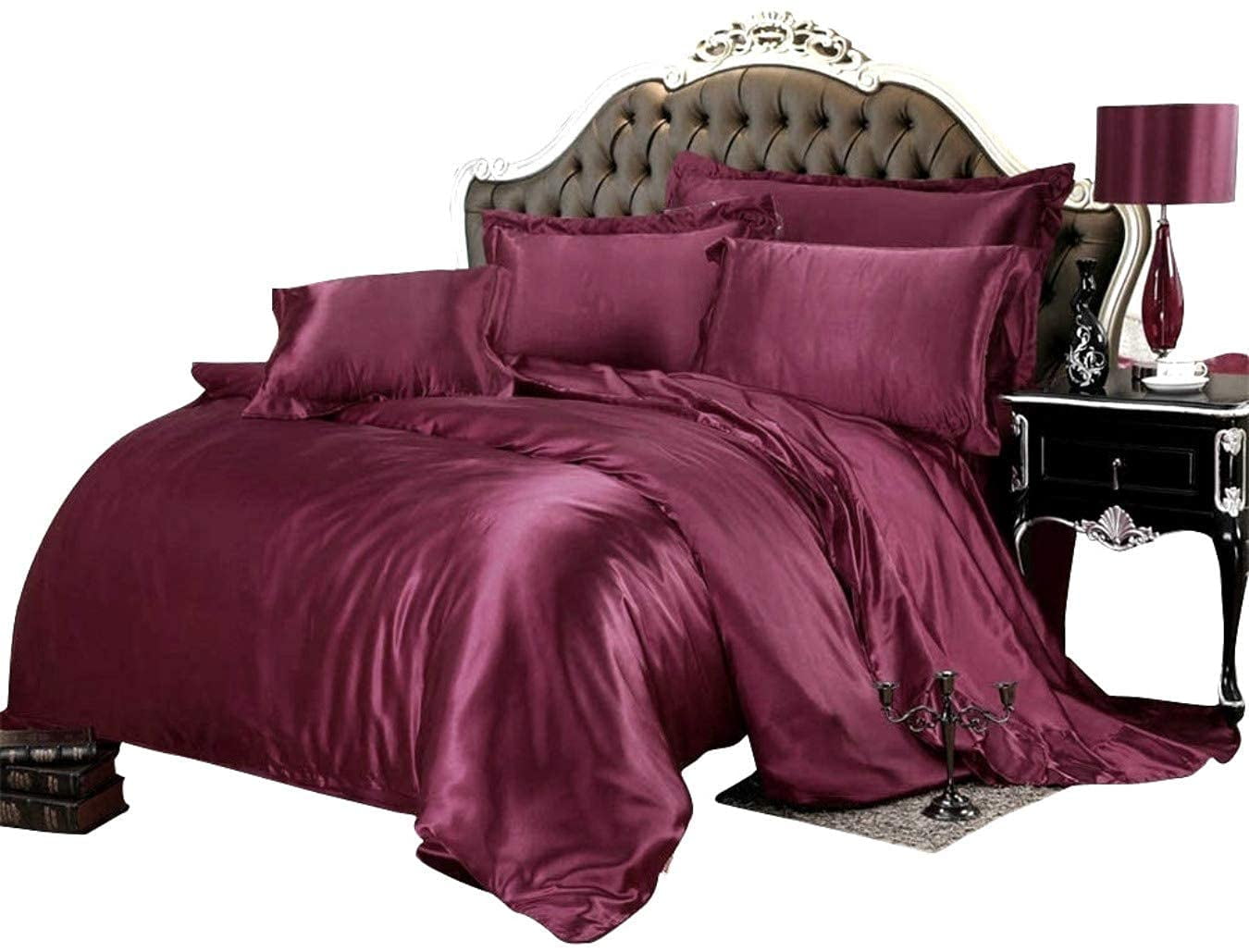 7 Piece All Season - Satin Comforter Set (Comforter + Flat Sheet ...