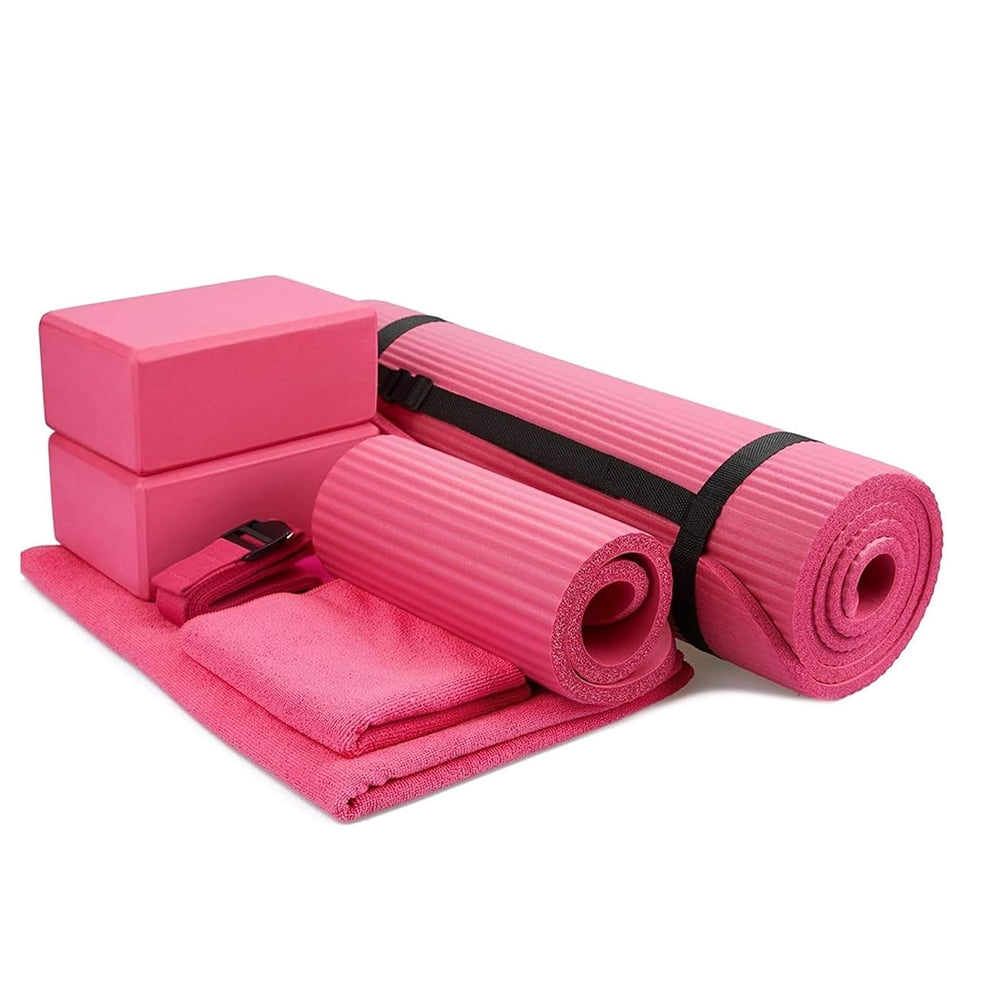 7-Piece Set - Include Yoga Mat with Yoga Hand Towel, Carrying Strap, 2 ...