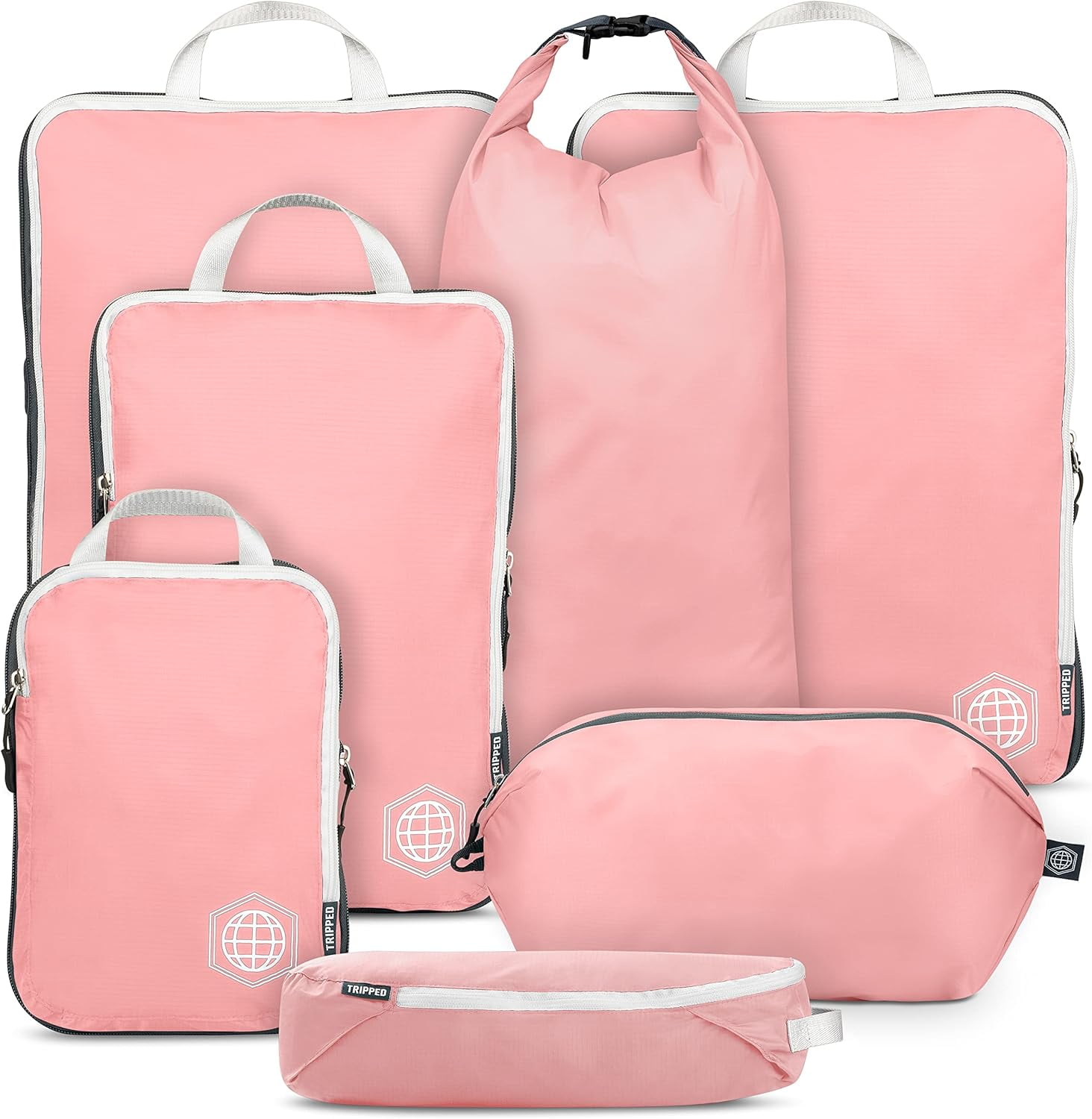 7 Piece Set of Large Packing Cubes for Travel - Extra Large Compression ...