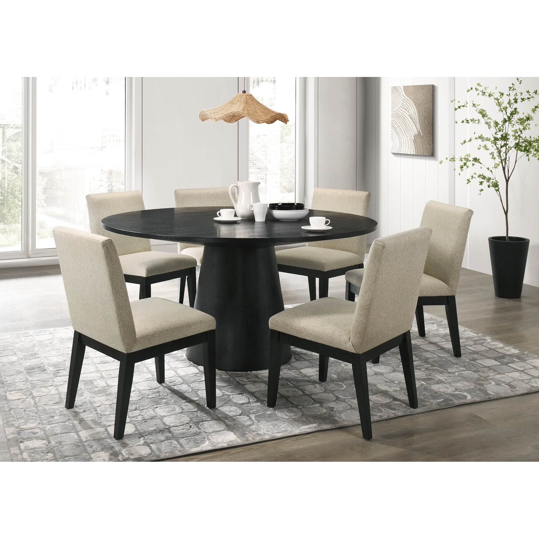 7-Piece Set with Two-Tone Seats - Ideal for Modern Dining Spaces and ...