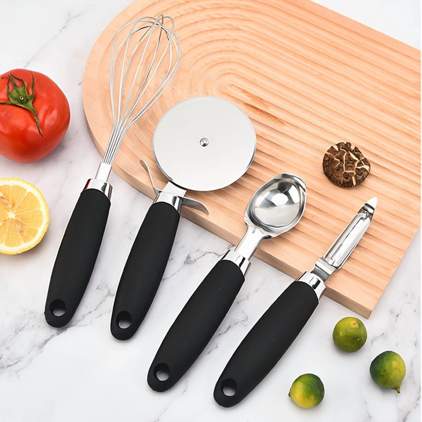 7-Piece Stainless Steel Kitchen Utensil Set with Comfort Grip Cooking ...