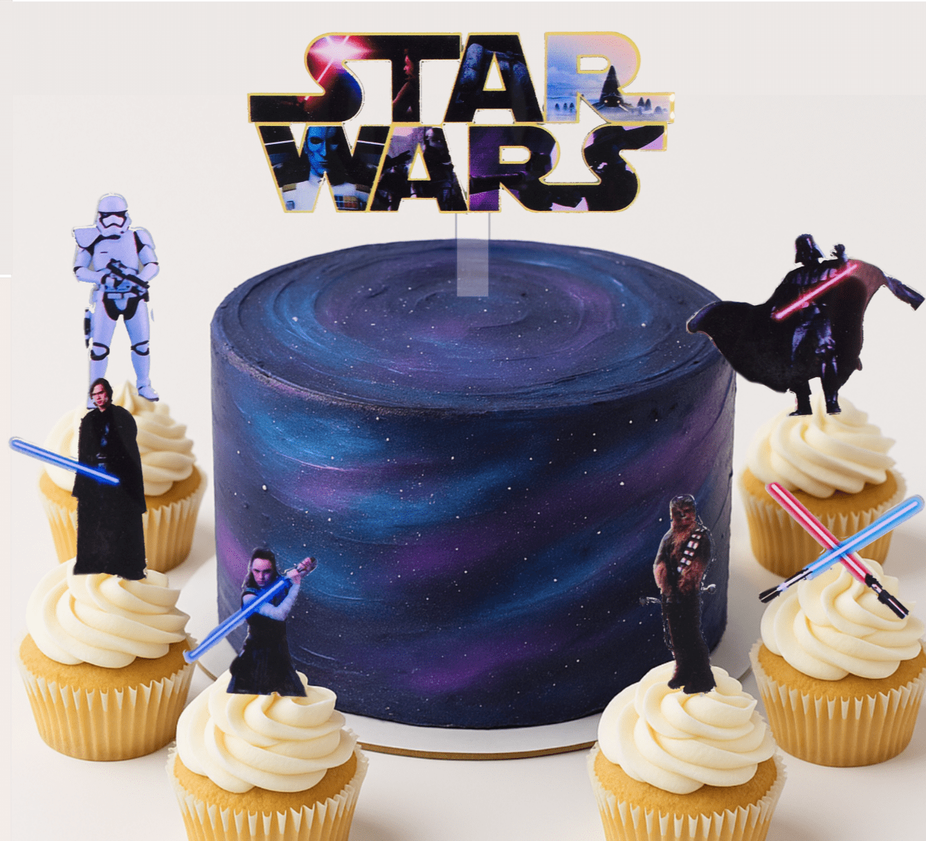 7-Piece Star War Cake Topper Set – Acrylic Space Party Decorations ...