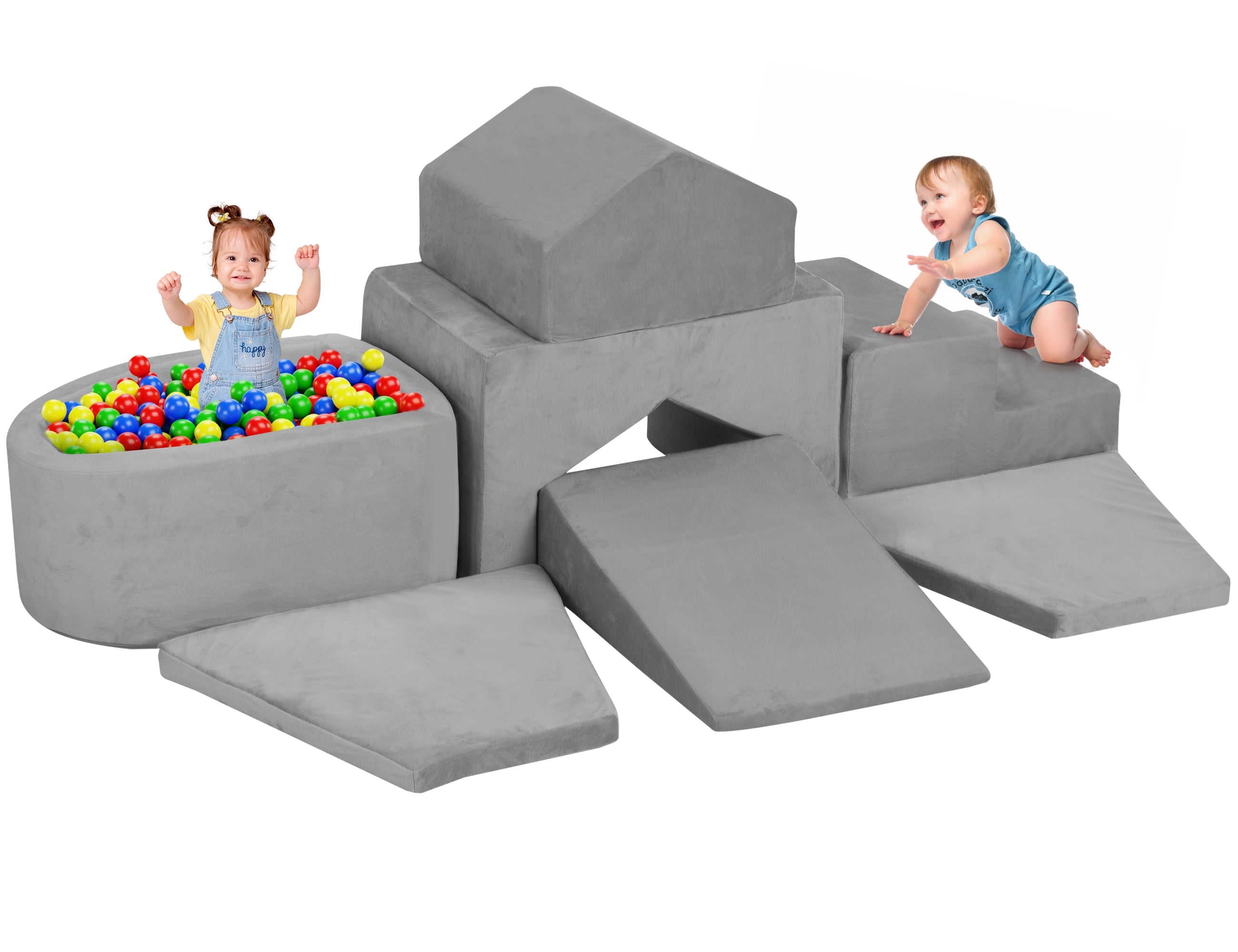 7-Piece Toddlers Climbing Toys, Baby Foam Climbing Blocks for Toddlers ...