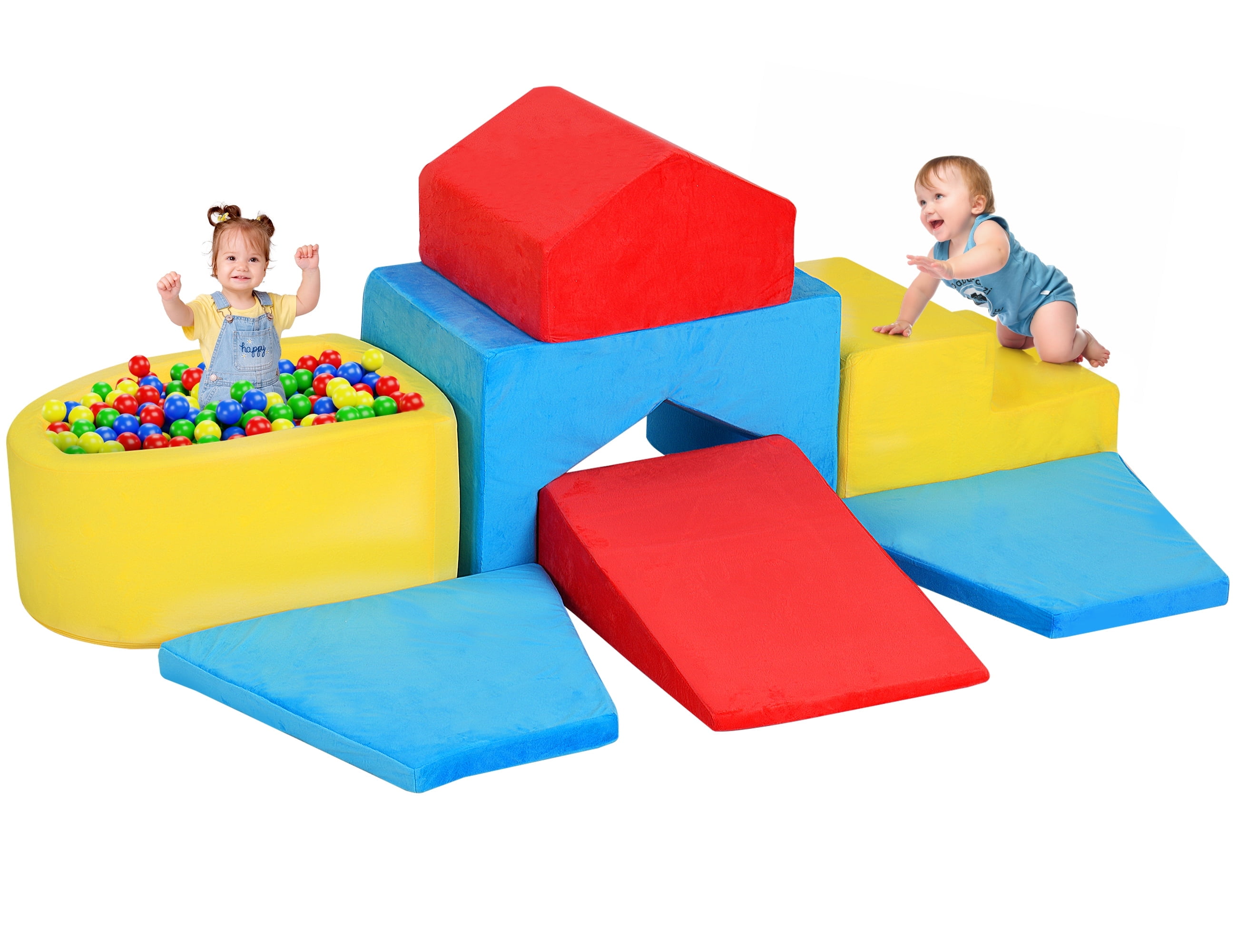 7-Piece Toddlers Climbing Toys, Baby Foam Climbing Blocks for Toddlers ...