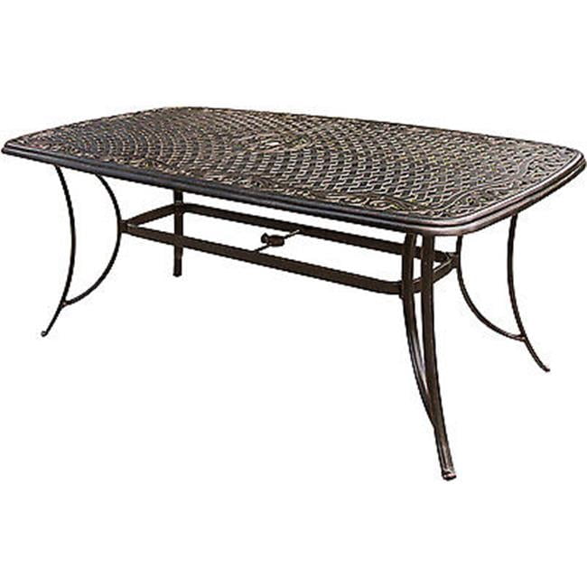 7 Piece Traditions Dining Set - 6 Swivel Rockers, 38 x 72 in. Alum ...