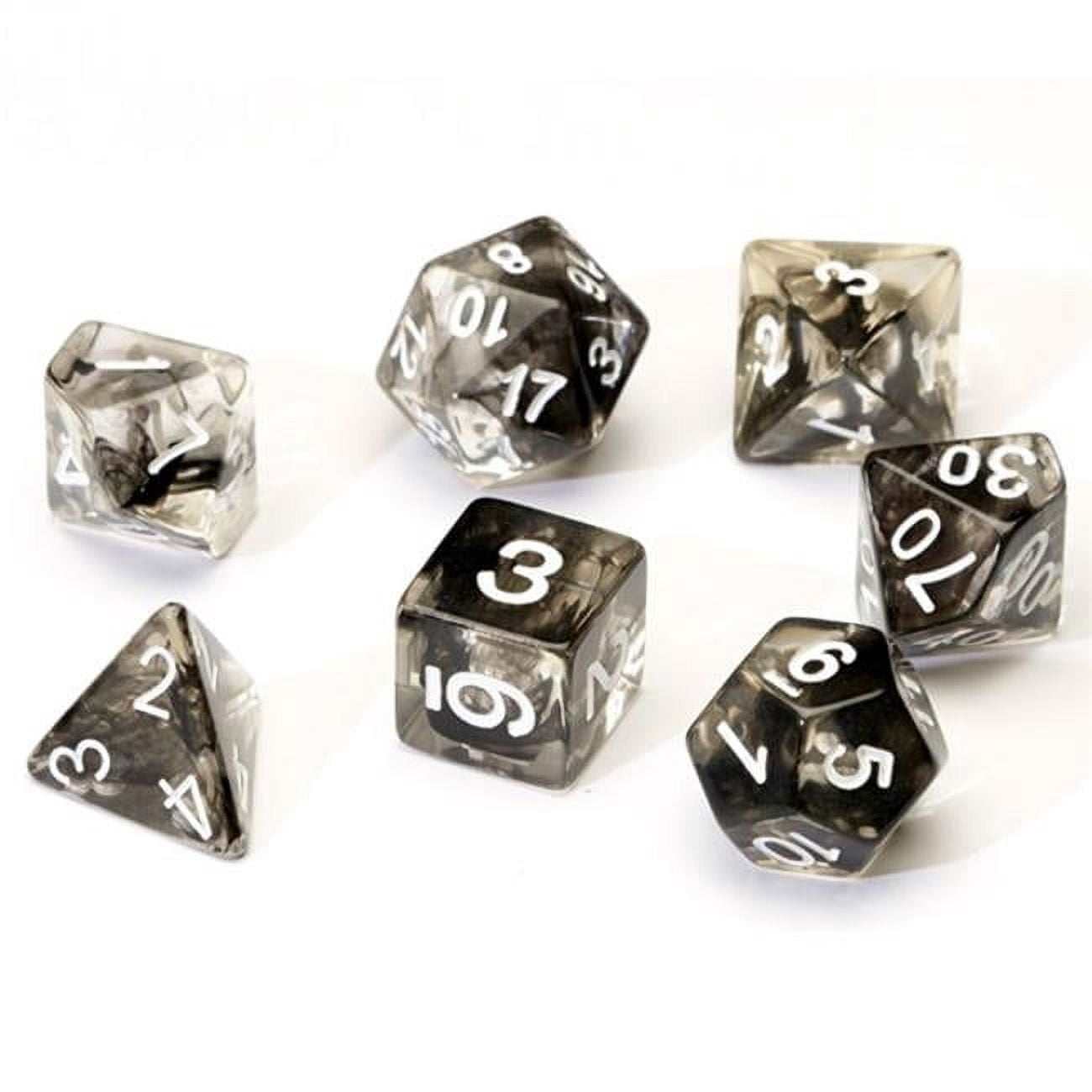 7 Piece Transparent Cloud Dice Set - Black & White - Walmart.com