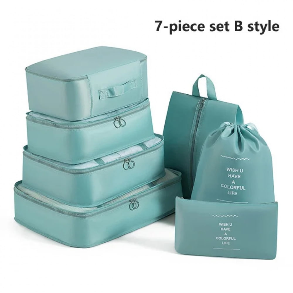 7-Piece Travel Organizer Storage Bag Set – Wardrobe Cubes and Packing ...