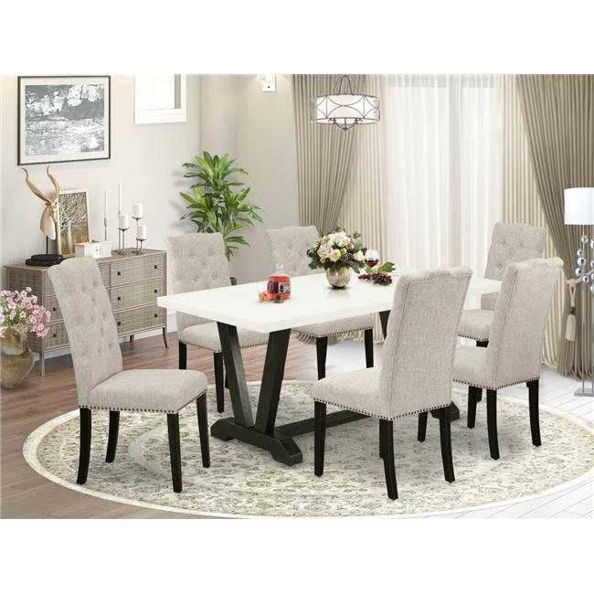 7 Piece V-Style Kitchen Furniture Set - Doeskin - Walmart.com