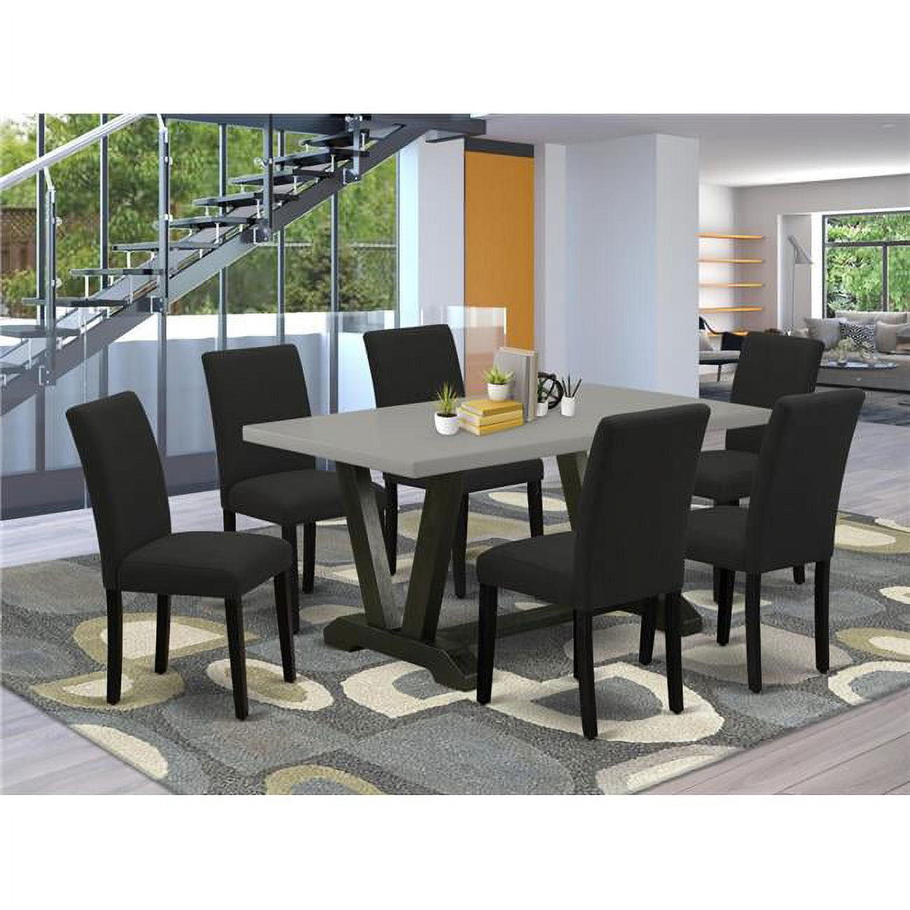 7 Piece V-Style Kitchen Table Set - Black - Walmart.com