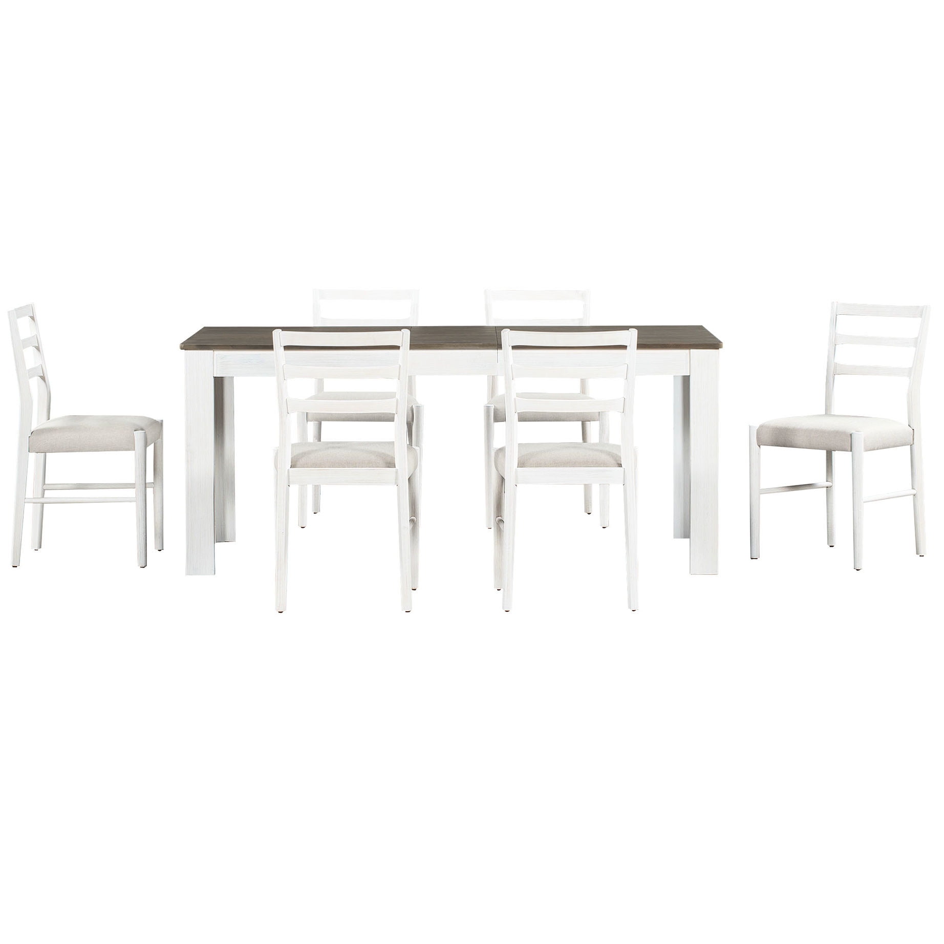 7 - Piece Wooden Dining Package | Table with Drawers, 6 Comfort Seats ...
