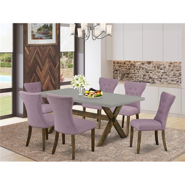 7 Piece X-Style Dining Room Table Set - Dahlia - Walmart.com