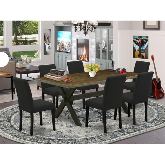 7 Piece X-Style Kitchen Table Set - Black - Walmart.com