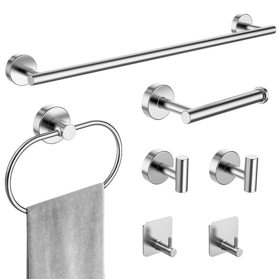 Brushed Nickel Bathroom Accessories Set, 10 Pieces Bathroom Hardware ...