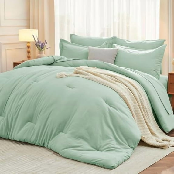 7 Pieces California King Comforter Set, Soft Bed in a Bag Cal King Size ...