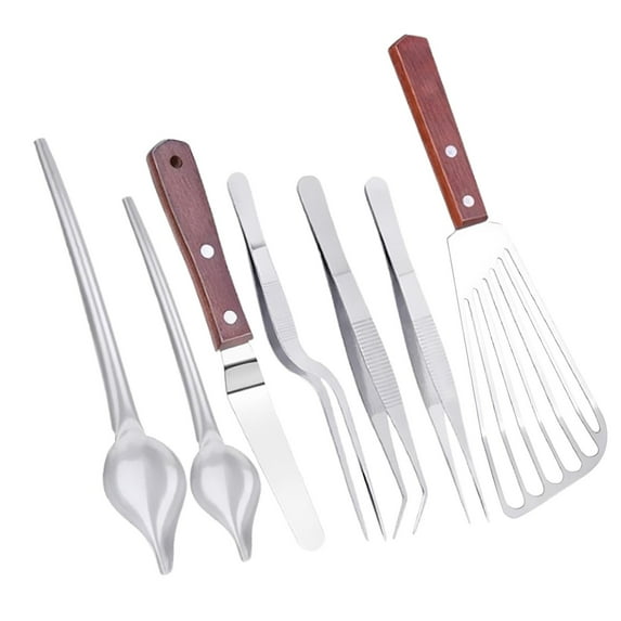 7 Pieces Cooking Tweezers Plating Tools Culinary Set Stainless Steel ...