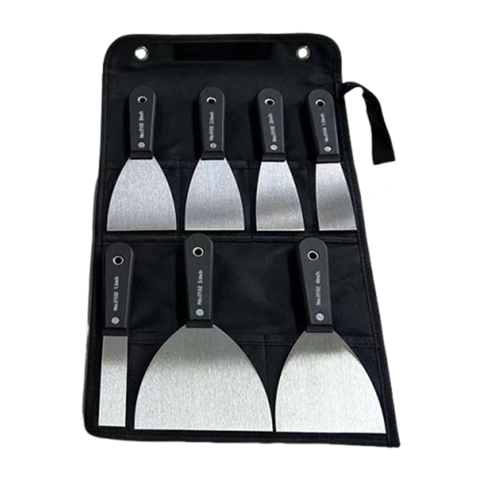 7 Pieces Drywall Paint Scrapers Handheld Trowel Set with Storage Bag ...