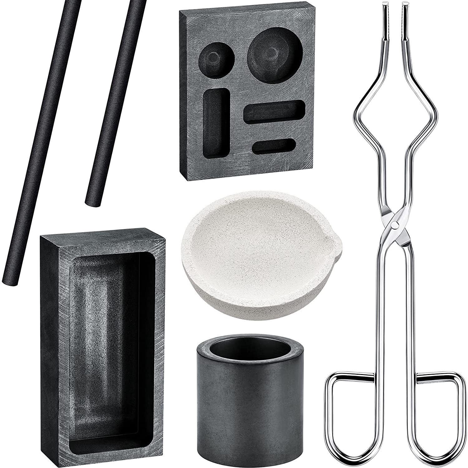 7 Pieces Graphite Torch Melting Casting Kit, Including 2 Graphite ...